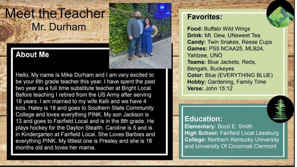 Departments - Upper Elementary - Mr. Durham - 6th Grade | Hillsboro ...
